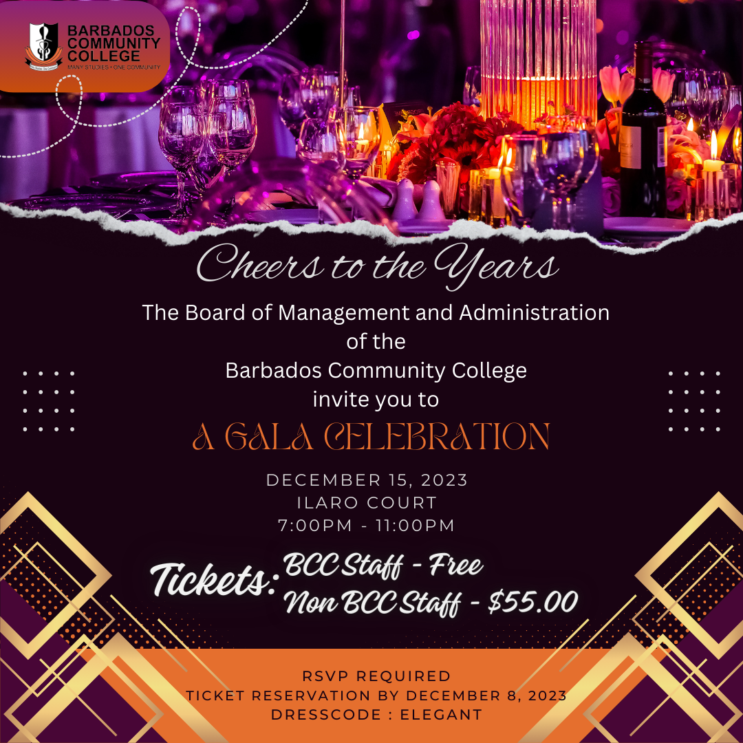 Cheers to the Years / Calendar / BCC Today / Barbados Community College